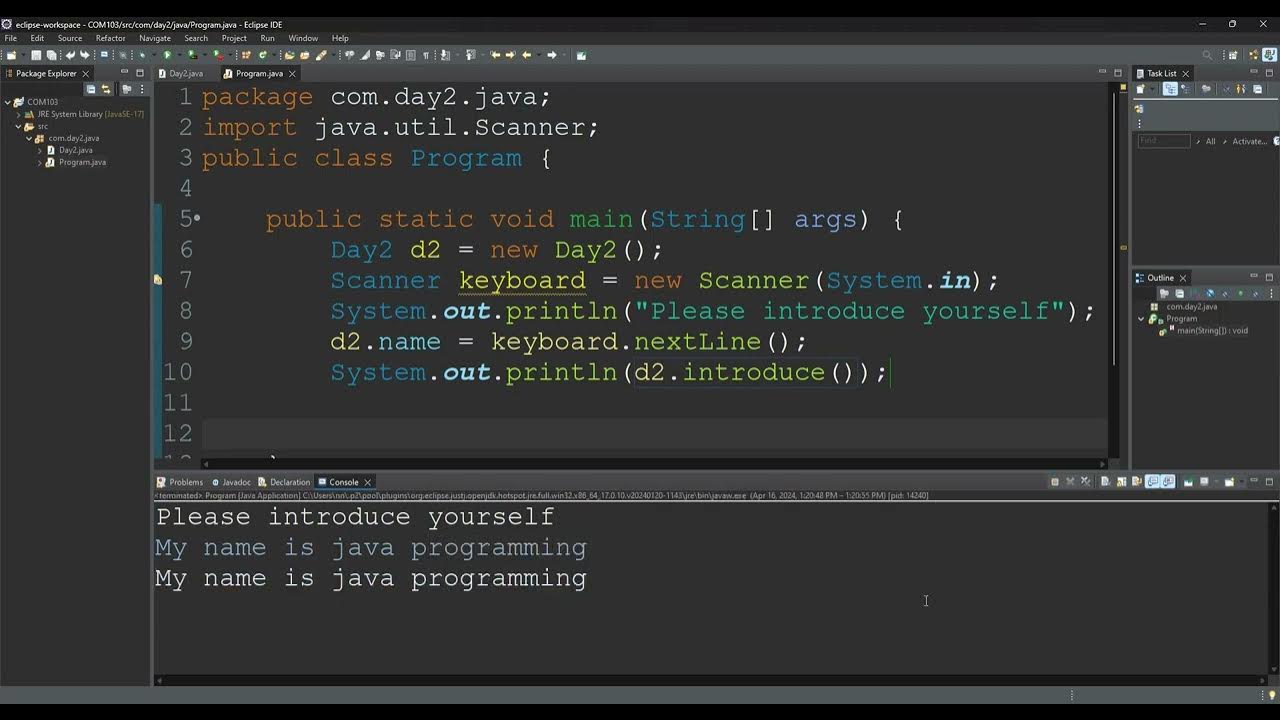 Day 2 : Java Basics - class - YouTube