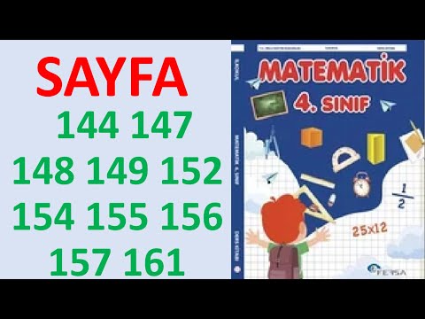 4.SINIF MATEMATİK DERS KİTABI SAYFA 144 147 148 149 152 154 155 156 157 161 FERSA YAYINLARI