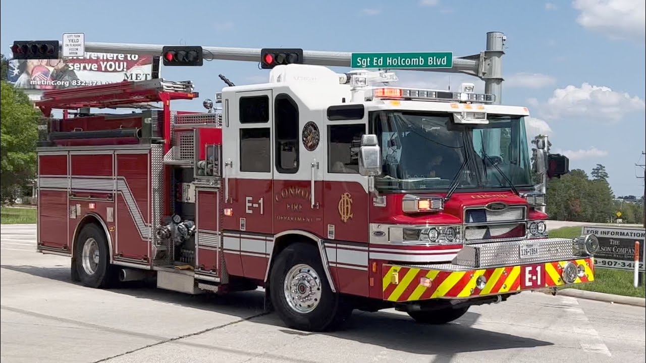 Conroe Fire Department Engine 1 Responding - YouTube