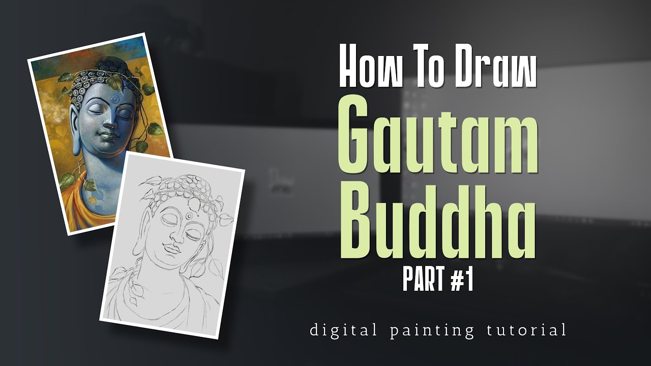 How To Draw Gautam Buddha | Step By Step Very Easy | Digital Art | Draw ...