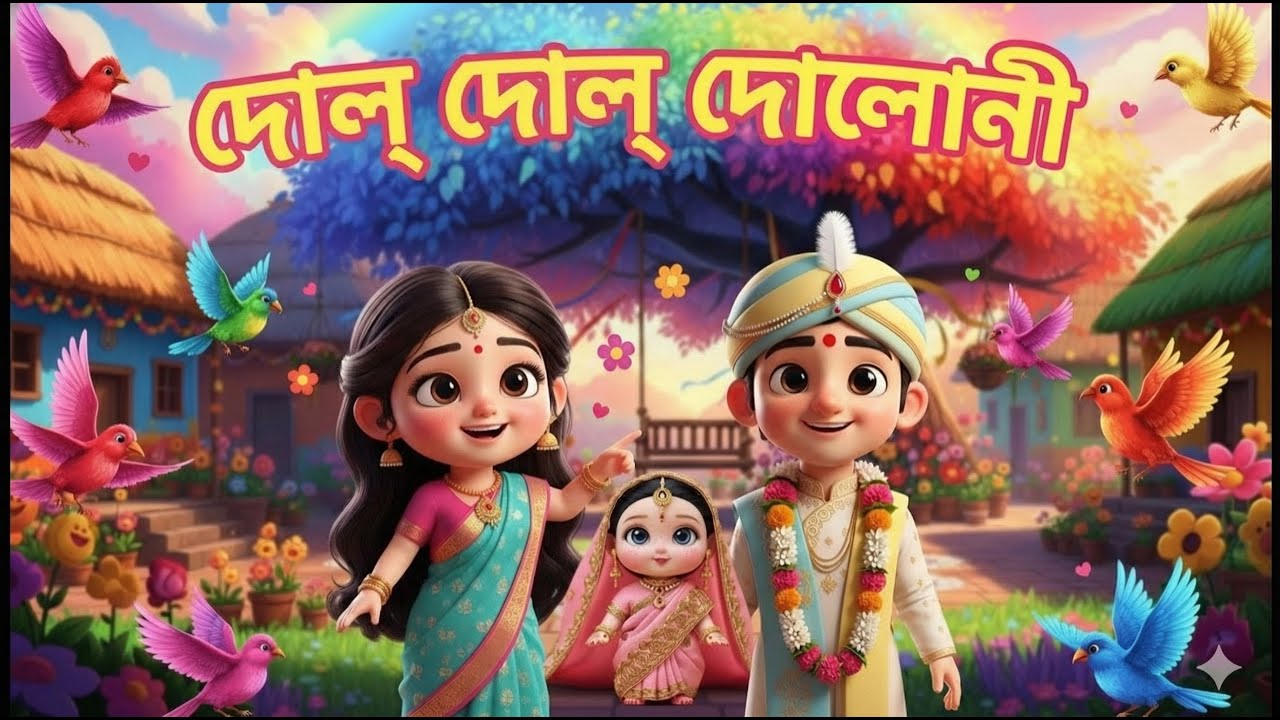 Dol Dol Doloni 🪔 | Bengali Kids Song | Cute Cartoon for Kids - YouTube