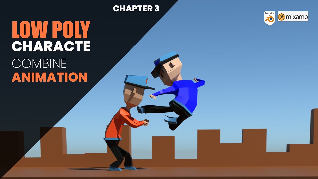 Combine Animations from Mixamo - Low Poly Character in Blender 4.0 ...