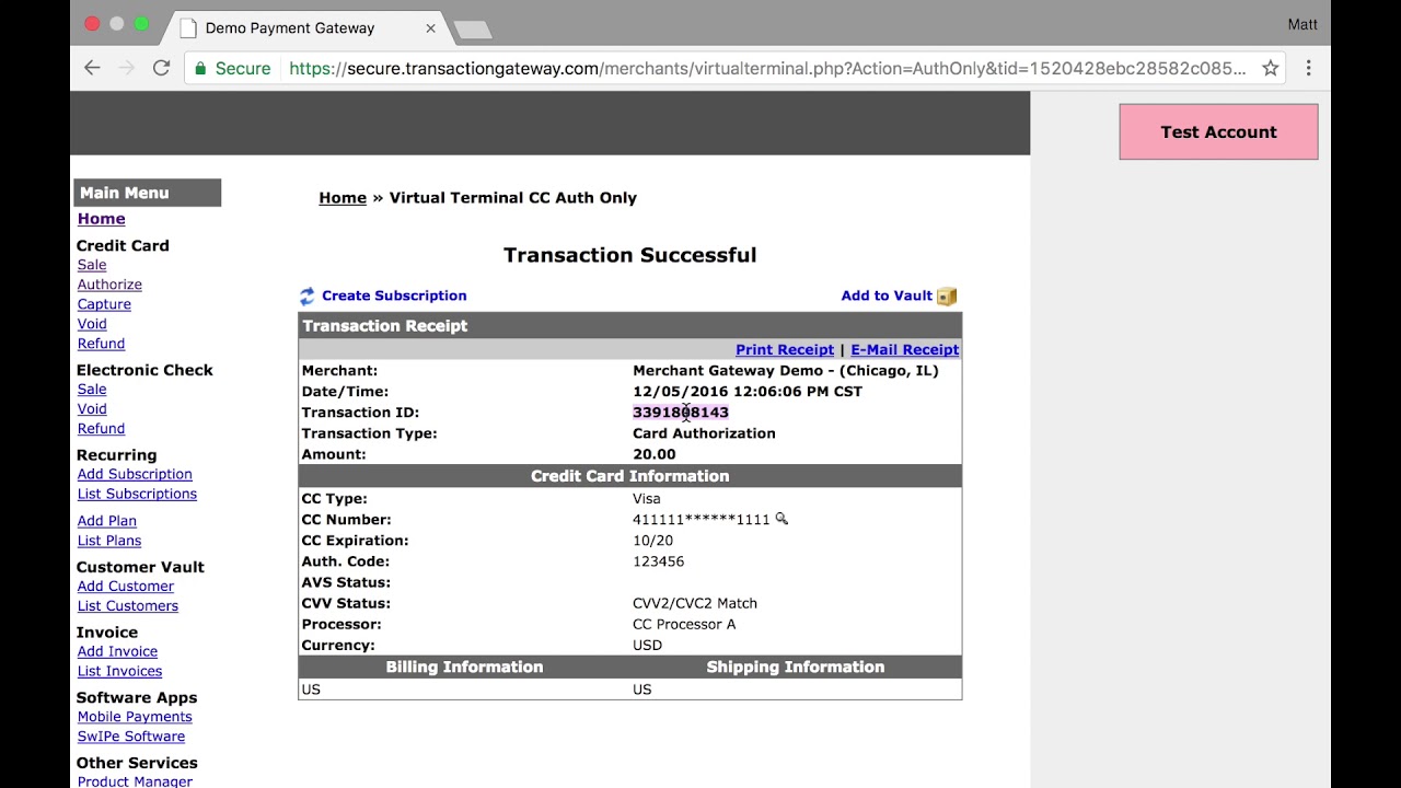 Payment Gateway - Authorize and Capture Transactions - YouTube