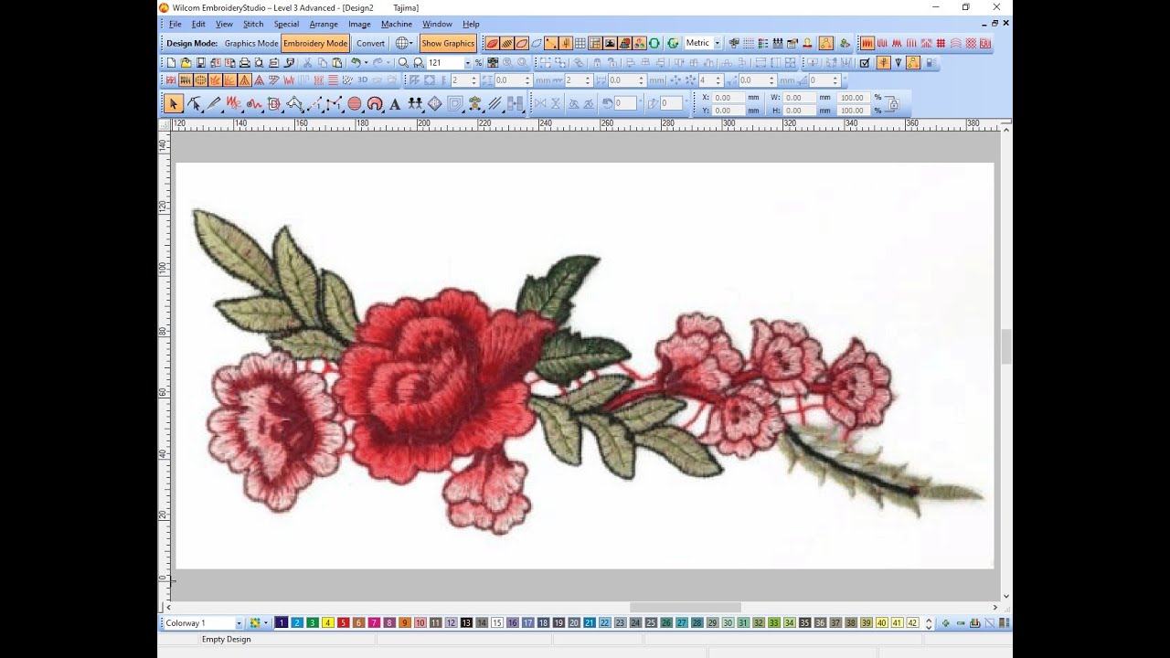 DESAIN BORDIR BUNGA - YouTube