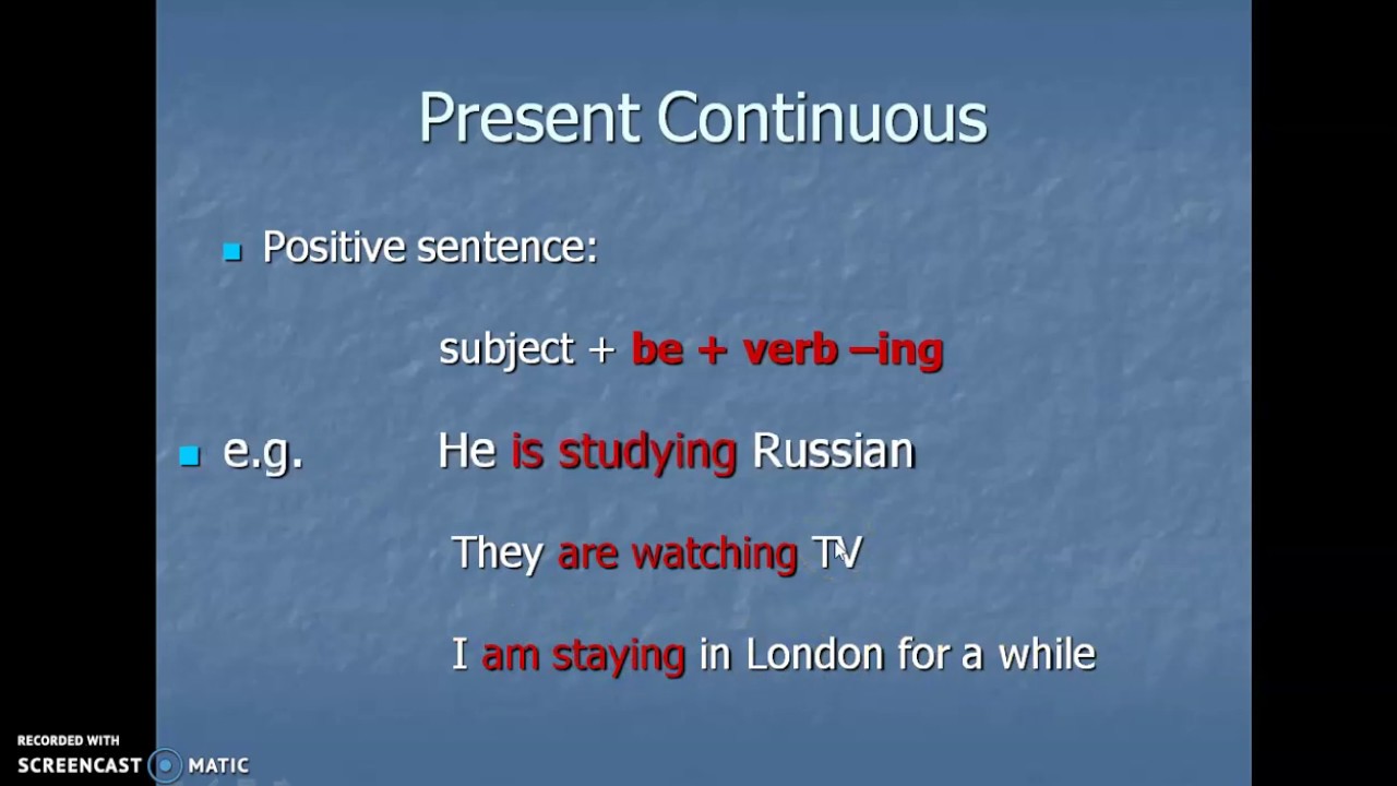 Present continuous - YouTube