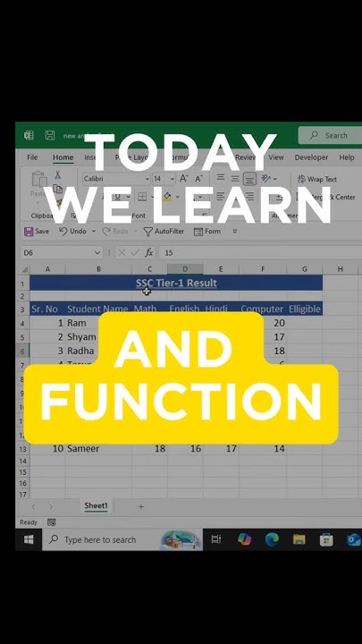 AND FORMULA IN EXCEL | EXCEL WITH RAJNI | #excelshorts #excelformula #excelacademy #exceltricks ...