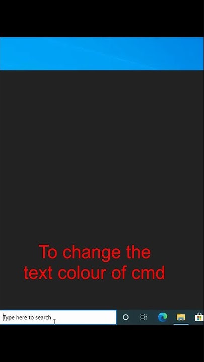 How To Change text Color in Command prompt(CMD) - YouTube