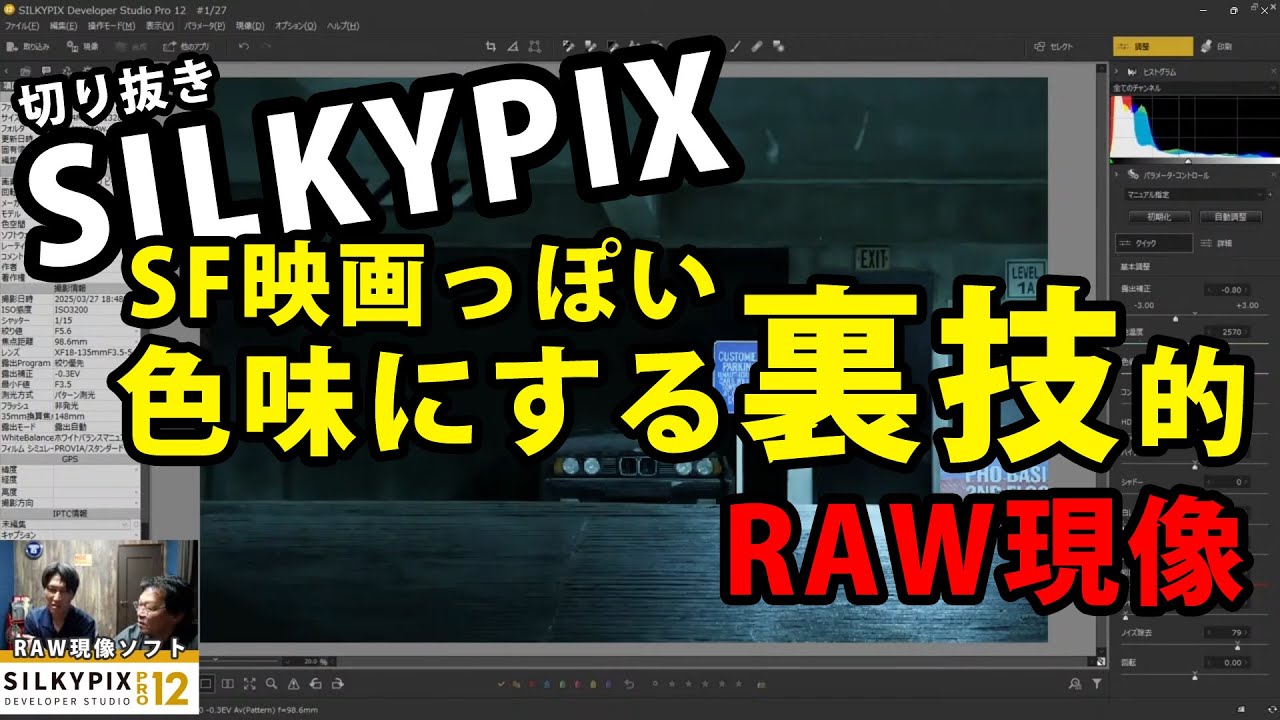 RAW現像ソフト「SILKYPIX」でSF映画っぽい色調に写真を加工する方法 - YouTube