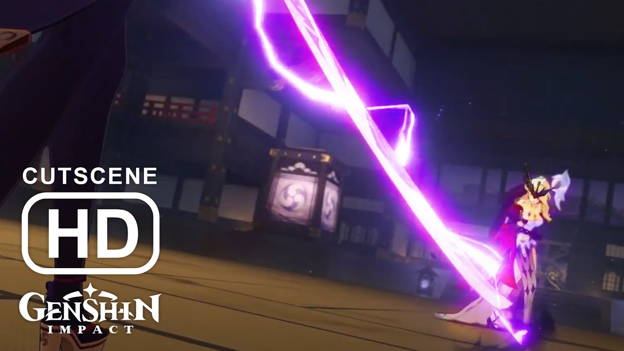 Raiden Shogun Defeat La Signora Full Cinematic Cutscene | La Signora ...