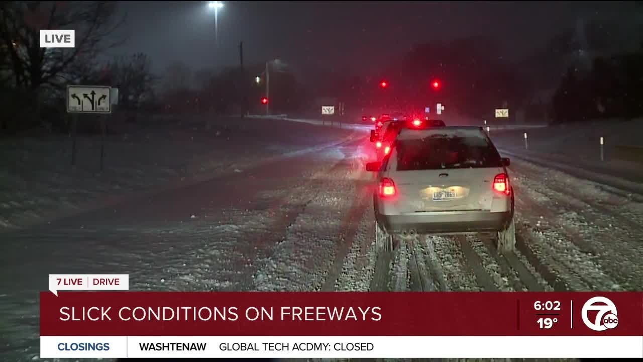 6am Update: Slick road conditions on freeways and side roads - YouTube