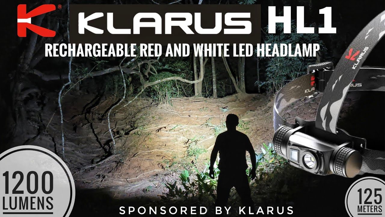 Klarus HL1 Rechargeable Red and White Led Headlamp 1200 lm, 125 m - YouTube