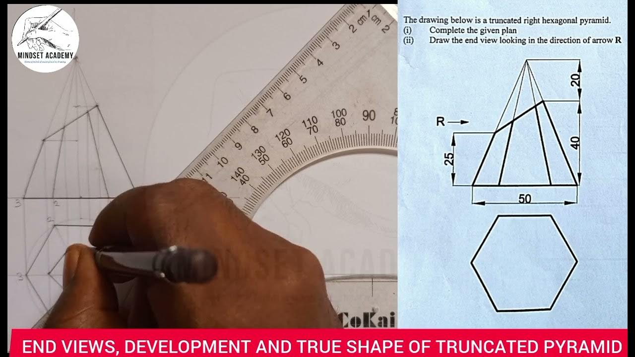 How To Complete Views(Plan And Elevation) Of A Truncated Right ...