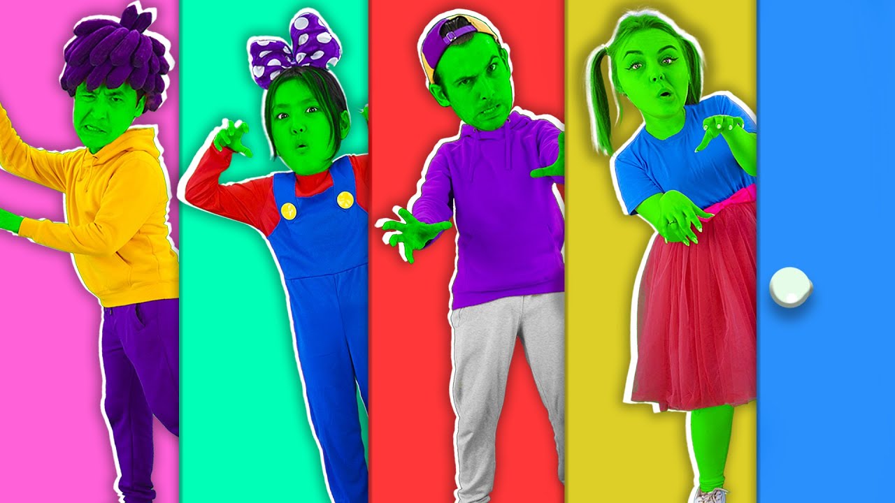 Five Little Zombies Jumping On The Bed | Zombie Dance - LookBee! - YouTube
