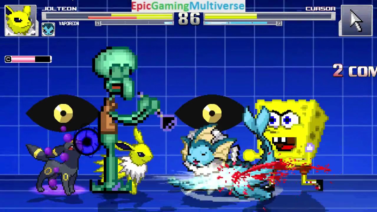 Pokemon Of Eevee Evolutions And SpongeBob SquarePants VS Cursor In A ...