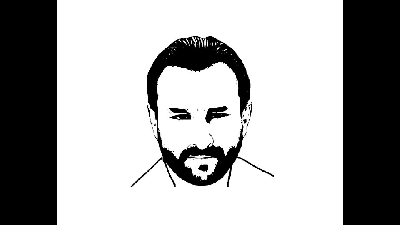 How to Draw Saif Ali Khan face pencil drawing step by step - YouTube