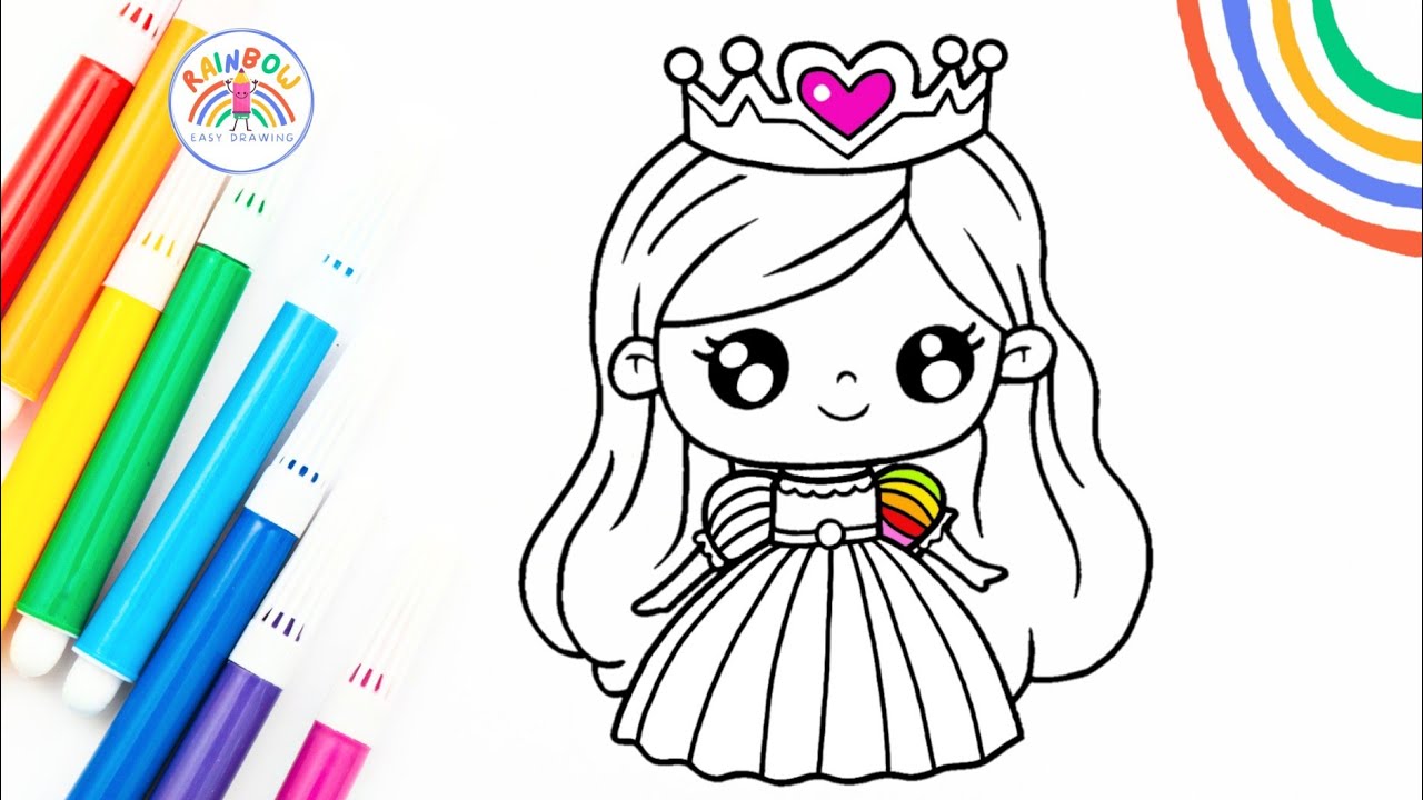Baby Princess Drawing Tutorial | How to Draw Baby Princess Nice 🌈👸🏻👑 ...