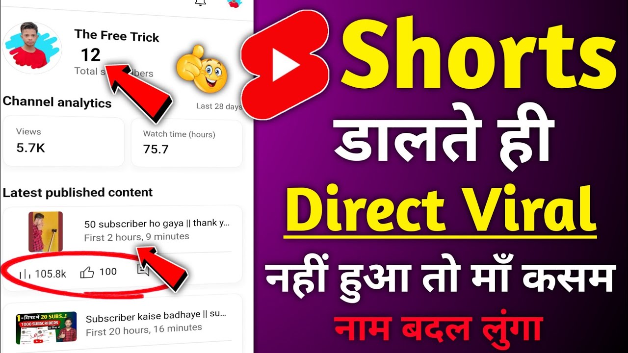 🤯12 Subs पे Short Viral📈| How To Viral Short Video On Youtube | Shorts ...