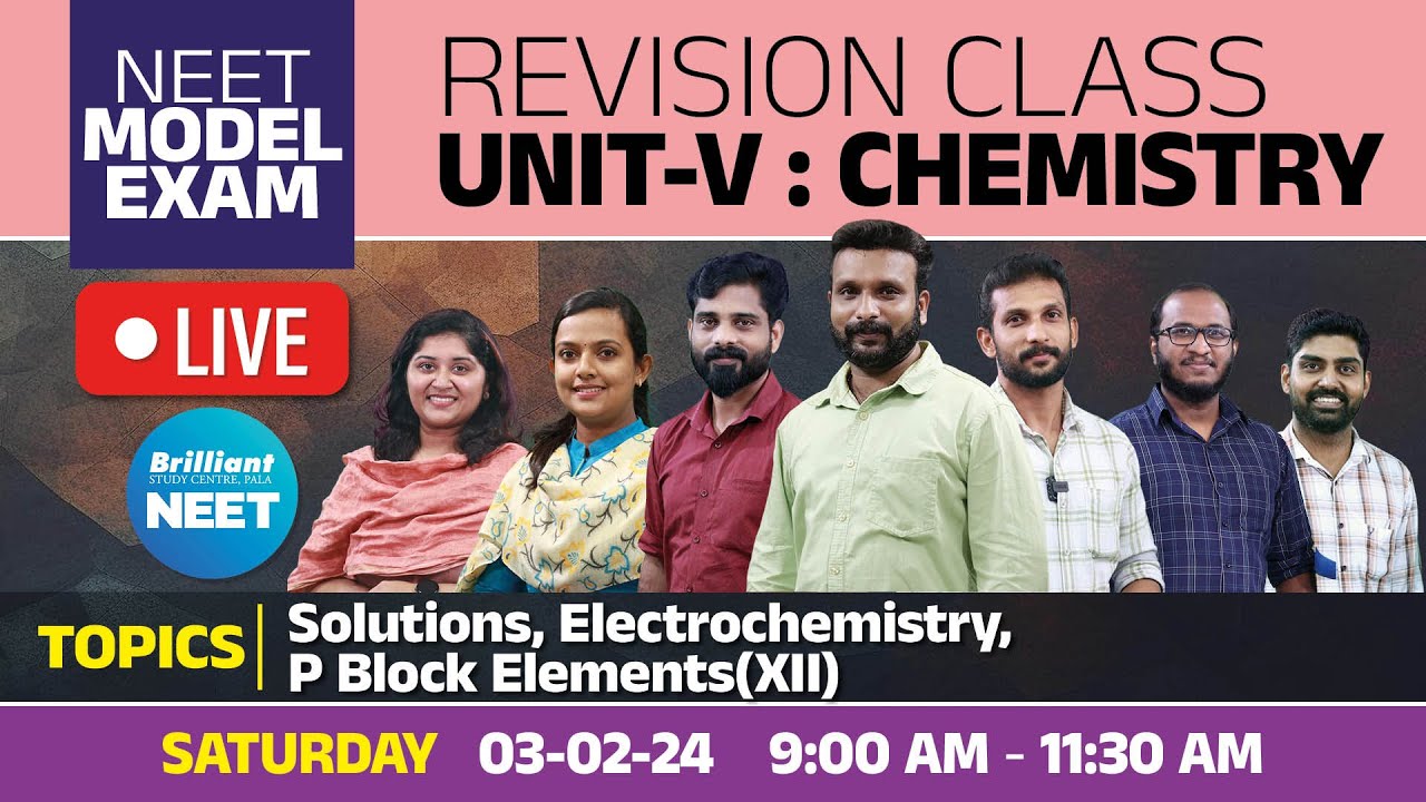 NEET Model Exam Revision Class | Unit - V : Chemistry | 3rd Feb 2024 ...