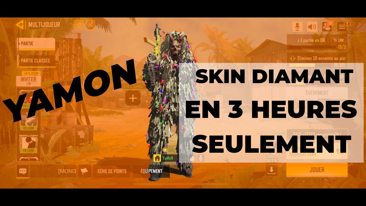 COMMENT DÉBLOQUER LE SKIN DIAMANT EN 3 HEURES CODM FR ! - YouTube