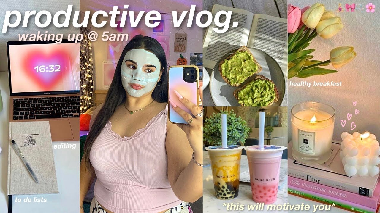 5AM PRODUCTIVE DAY IN MY LIFE 🎀 healthy habits, that girl routine, fall ...