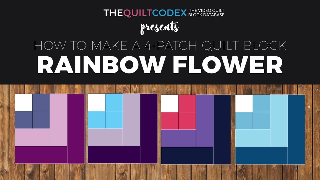 Rainbow Flower Quilt Block Tutorial - YouTube