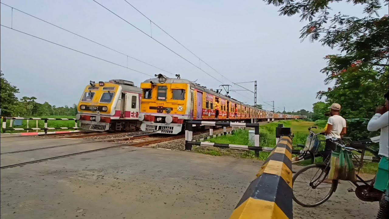 Rarest Train Crossing : Old Model ICF EMU Local Train Metting New ICF ...