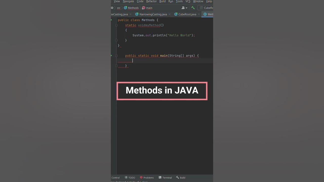 Methods in JAVA Shorts - YouTube