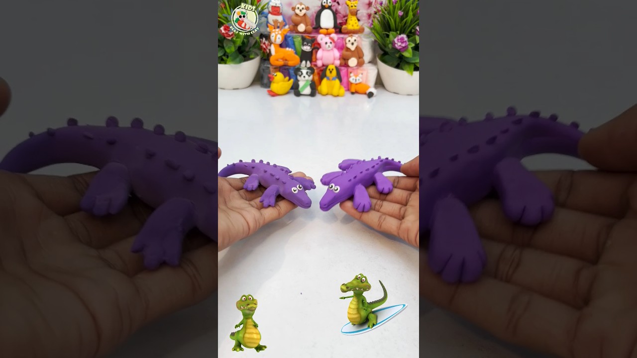 How to make crocodile clay art using air dry clay #clayart #clay # ...