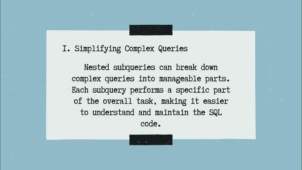 Nested Sub Queries - YouTube