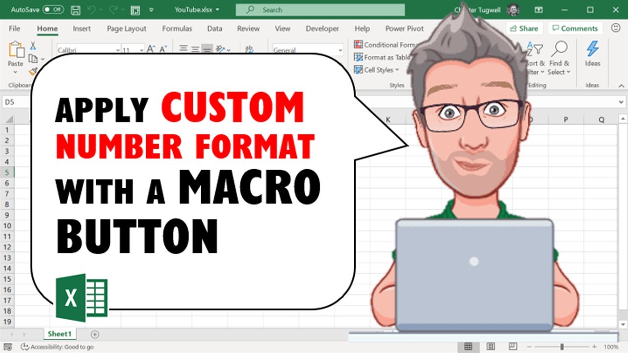 Apply Excel Customer Number Formats with a VBA Macro Button - YouTube
