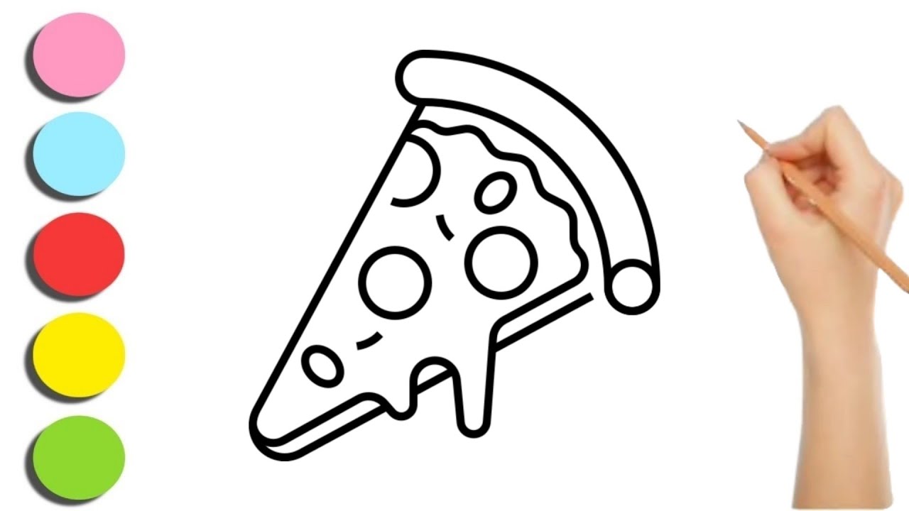 Pizza Slice Drawing, Painting & Coloring for Kids & Toddlers | Pizza ...