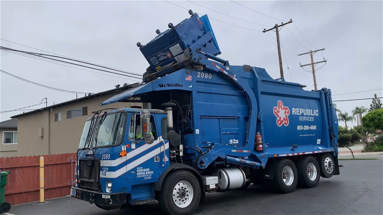 Republic Services Front Loader Garbage Trucks in my Area - YouTube