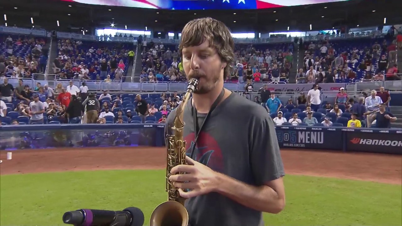 God Bless America at Miami Marlins Game - Saxophone - YouTube