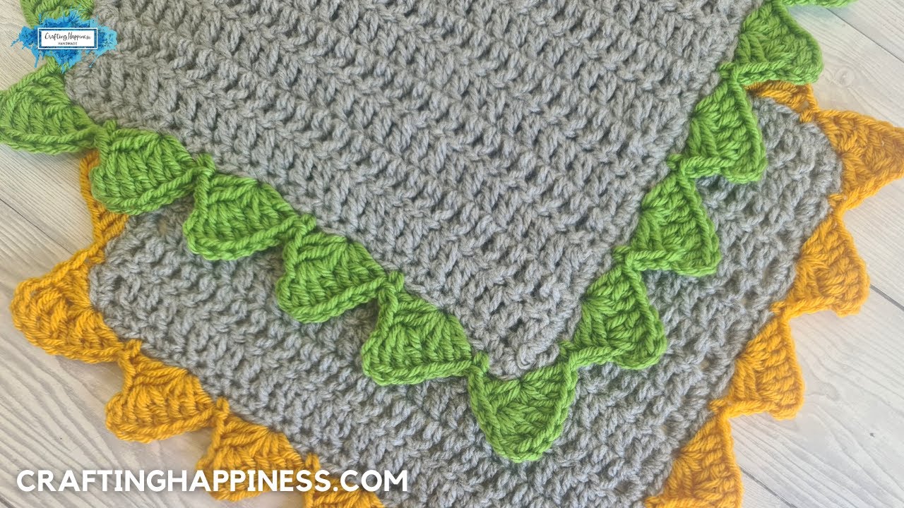 Crochet Large Leaf Stitch Border Tutorial For Beginners | Crafting Happiness - YouTube