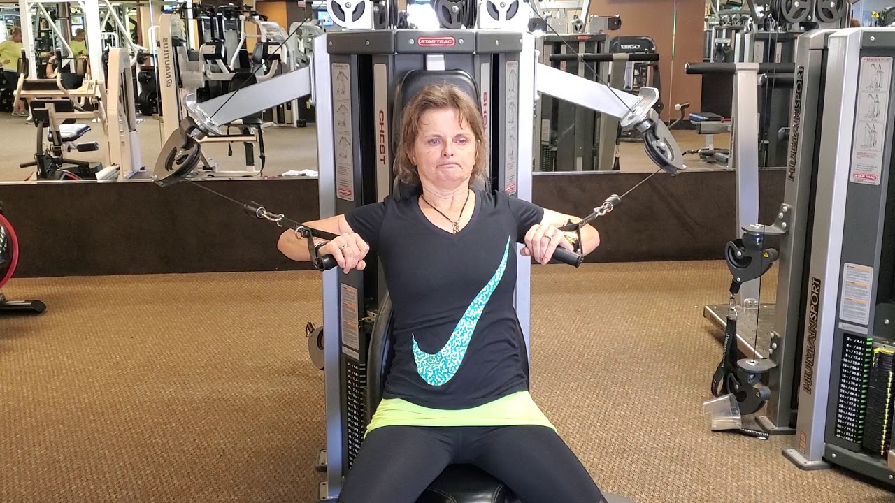 Chest press seated (cable) - YouTube