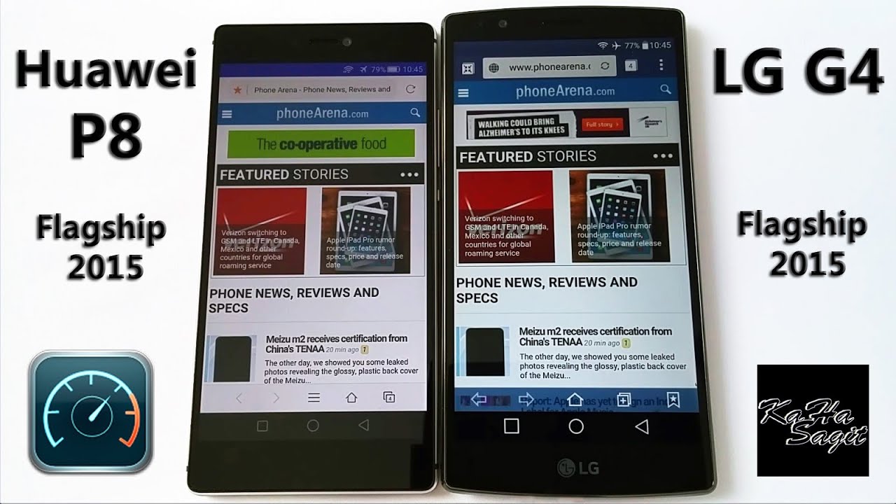 Huawei P8 vs LG G4 Speed Test - apps and web loading time - YouTube