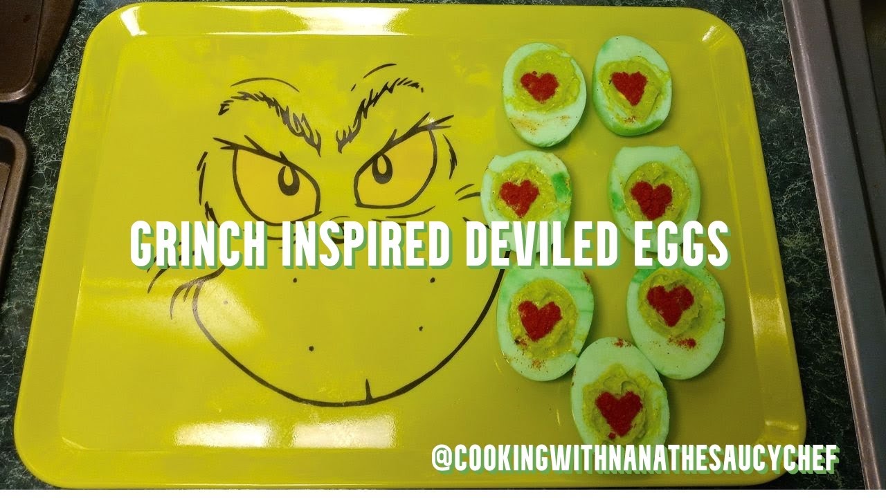 GRINCH INSPIRED DEVILED EGGS💚💚💚 - YouTube