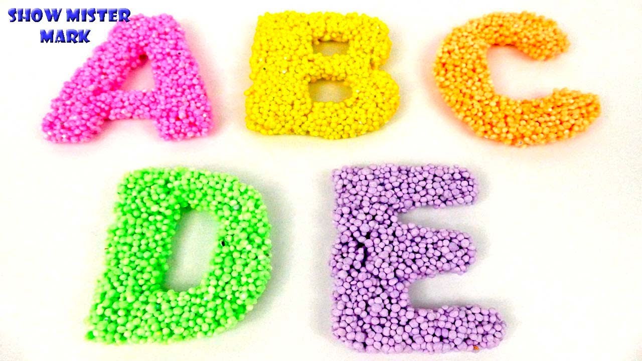 Learn Alphabet A to Z With Squishy Glitter Foam | ABC for Children Kids ...