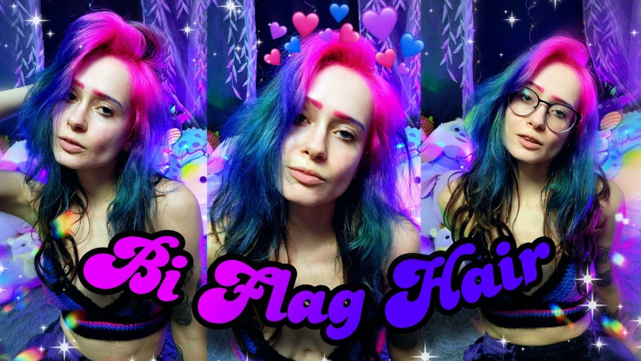 Bi Flag Hair Dye! (Pink to Purple to Blue Hair Fade) March 2023 - YouTube