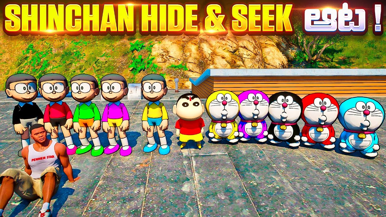 Shinchan Playing Hide And Seek With Doraemon Family & Nobta Family😱 ...