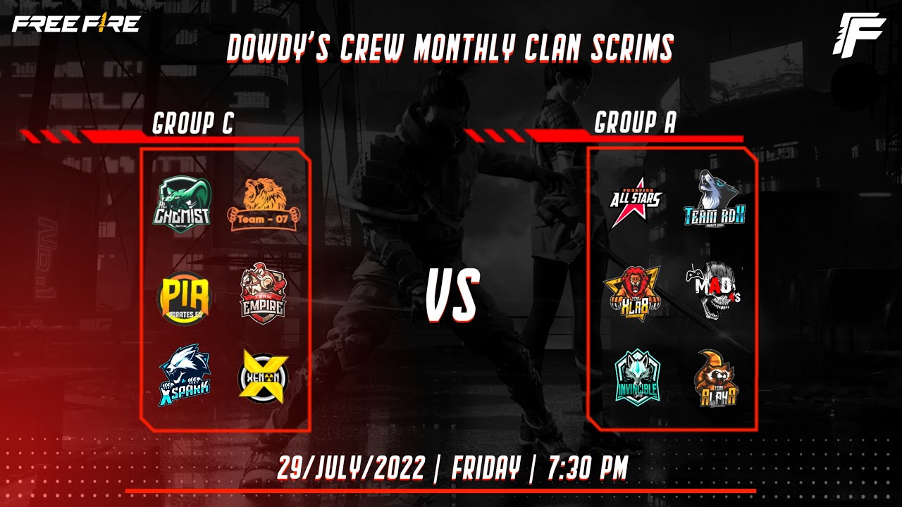 LIVE | Dowdy's Crew Monthly Clan Scrims | Day 3 | Group A vs C | Sallu ...