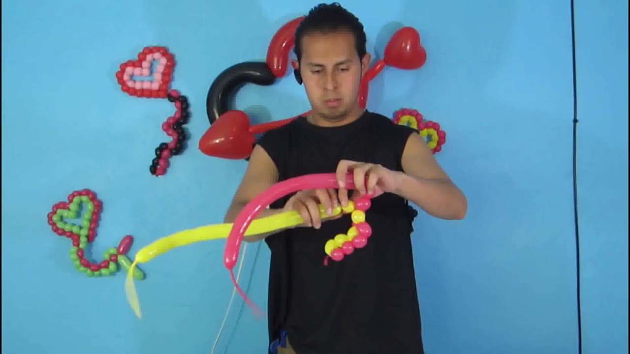 Corazón con globos paso a paso, Balloon heart - Decoraciones con globos ...
