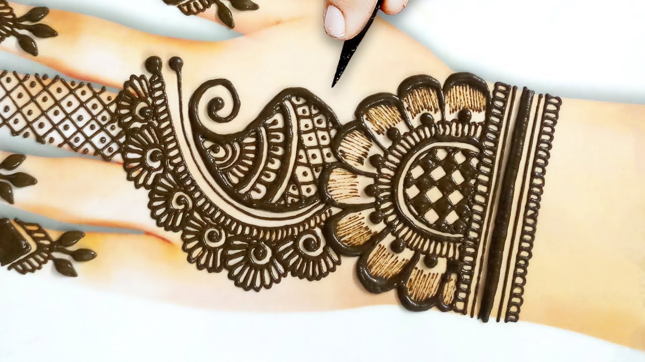 New stylish mehndi design | easy mehndi design | mehndi ak design ...