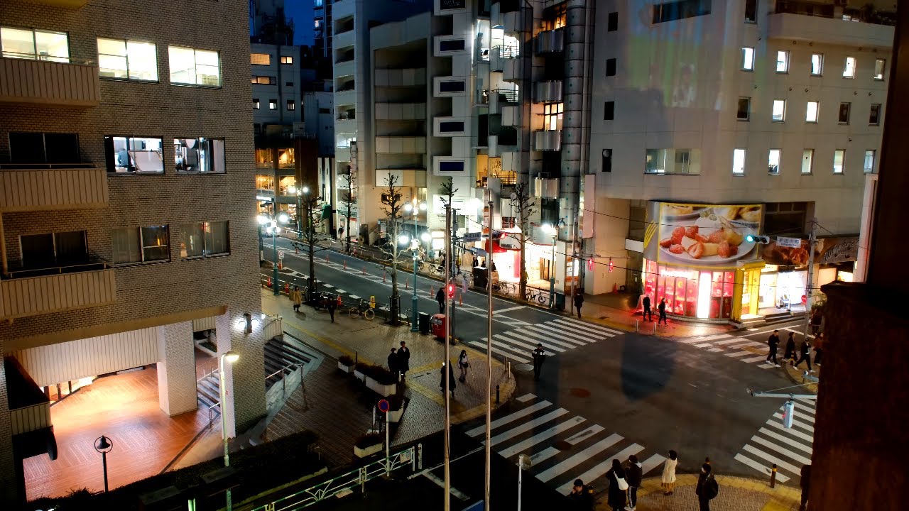 Window view Shibuya Japan street noise sounds | 1 hour 4K relaxing ...