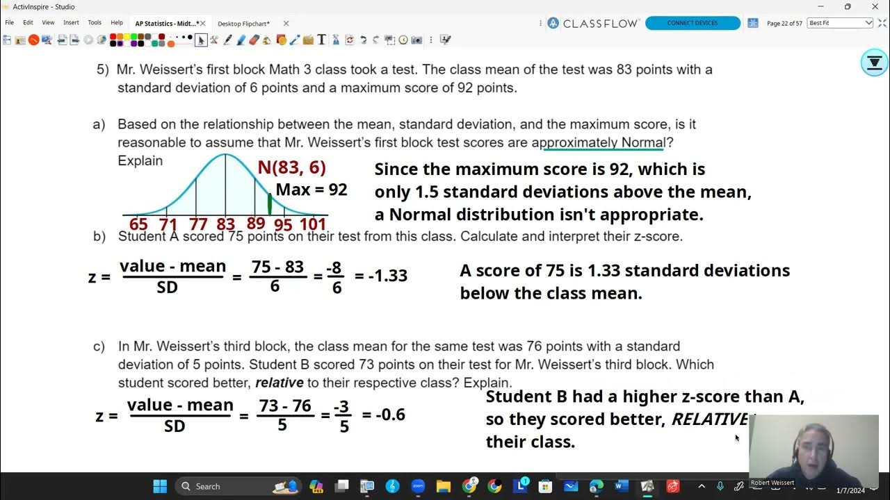 AP Statistics - Midterm Review - Chapter 2 - Normal Distributions - YouTube