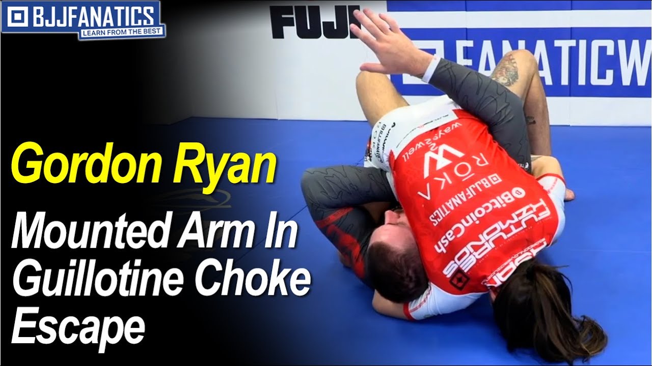 How to Escape Mounted Arm In Guillotine Choke by Gordon Ryan - YouTube