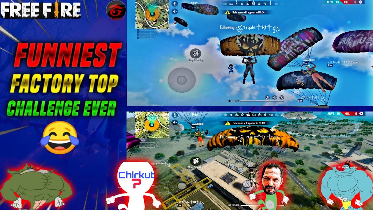 [FUNNIEST😂] WHEN OGGY SQUAD PLAY FACTORY TOP CHALLENGE FREE FIRE ...