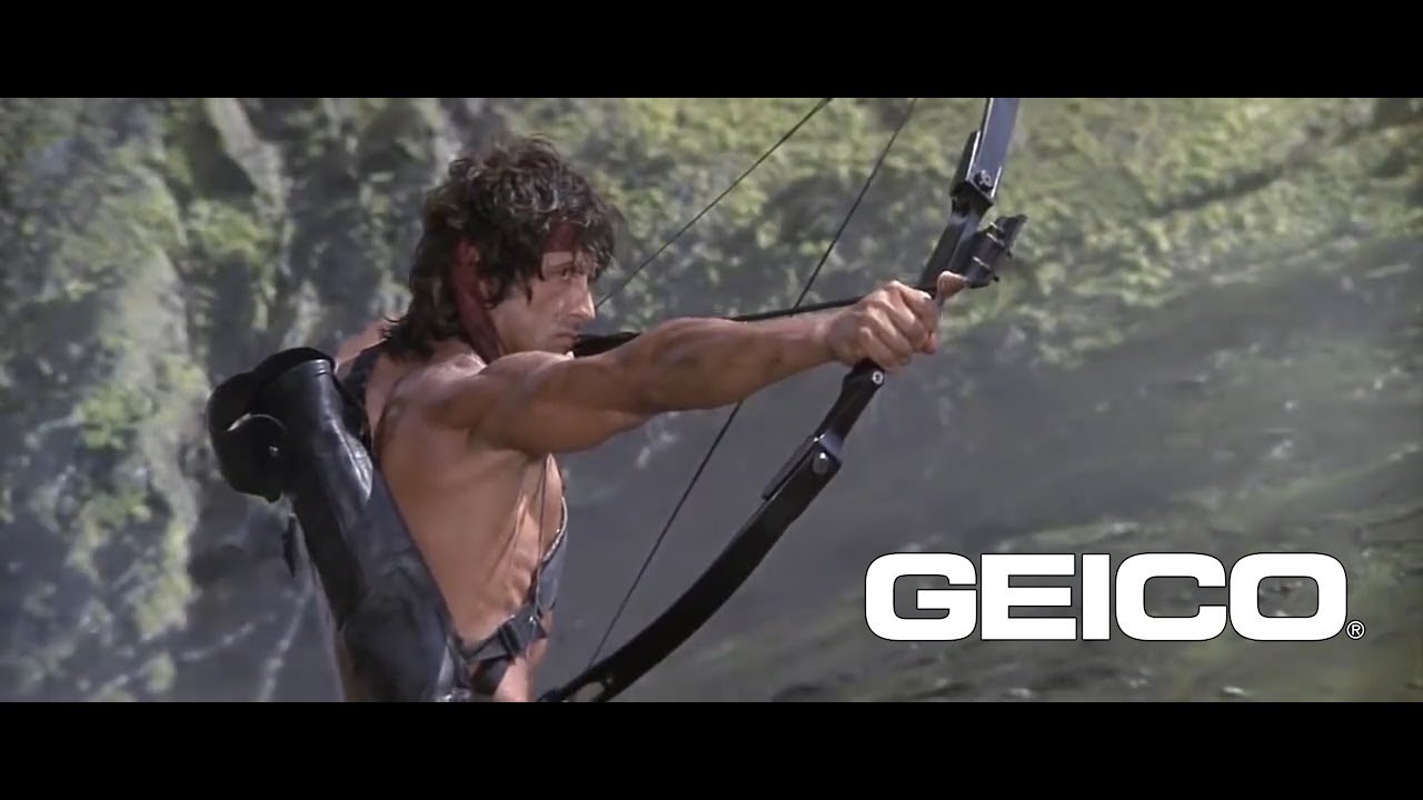 GEICO TV Commercial: "Rambo's Explosive-Tip Arrow" - YouTube