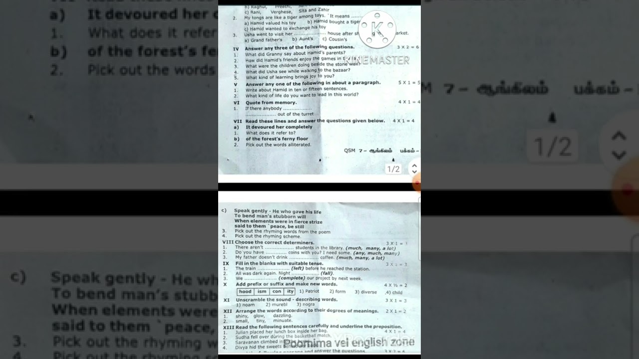 7th English Quarterly Question Paper 2022 2023 1st Semester YouTube 7th-english-quarterly-question-paper-2022-2023-1st-semester-youtube