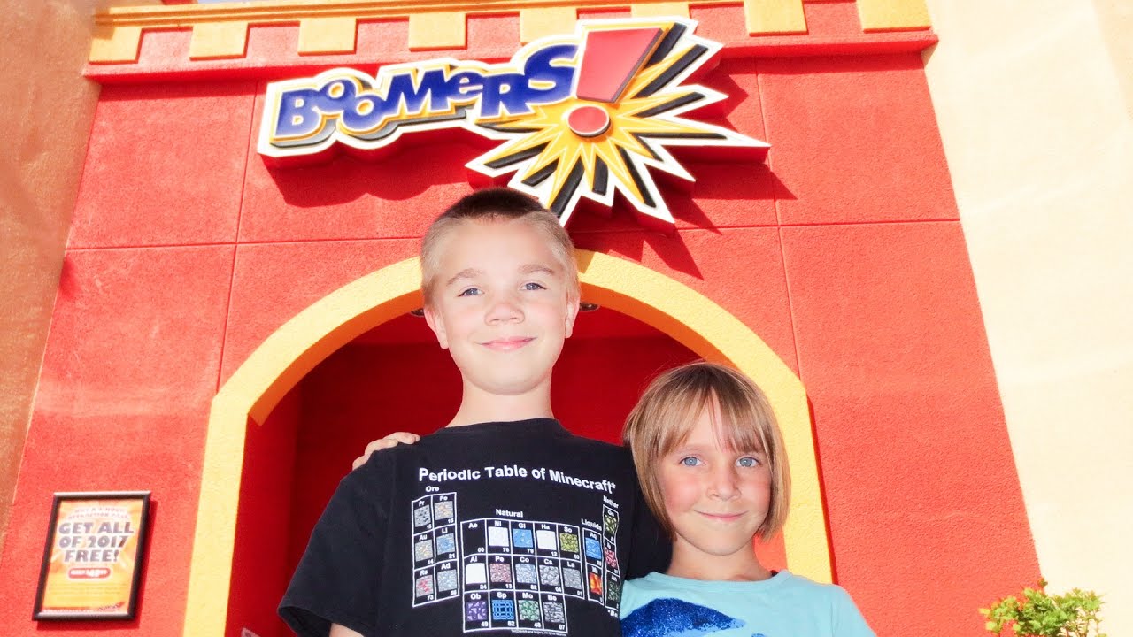 Kids Play at Boomers - Go Karts, Mini Golf, Laser Tag (Vlog 3/29/2017 ...